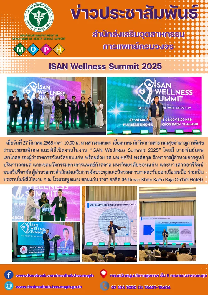 เข้าร่วมพิธีเปิดงาน“ISAN_Wellness_Summit_2025” – สำนักส่งเสริม ...